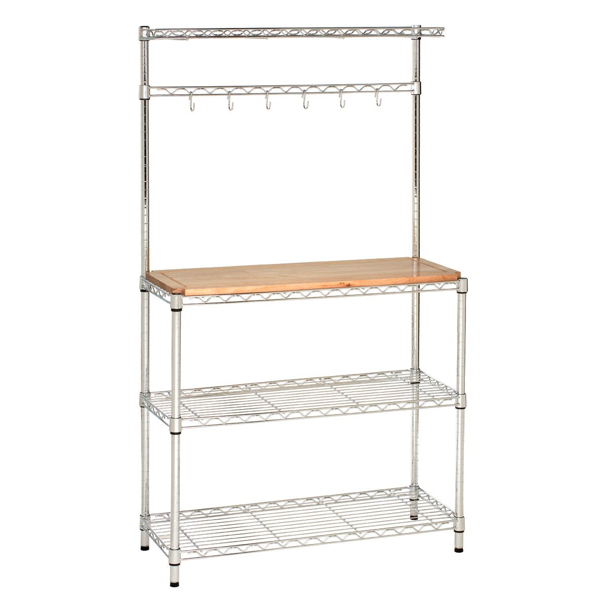 5 Best Bakers Rack with Wood Top - Organize your kitchen in a ...